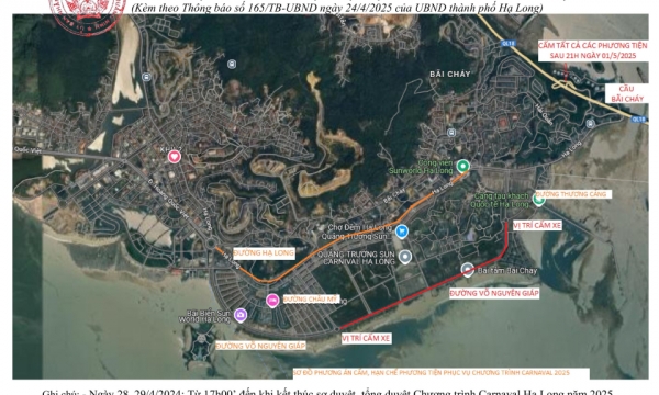 Cấm đường, hạn chế phương tiện giao thông phục vụ Carnaval Hạ Long năm ...
